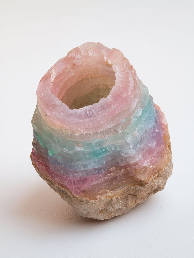 Colorful Quartz Crystal Cluster Stock Illustration - Illustration of ...