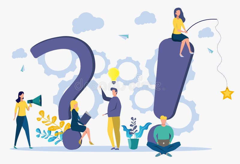 Colorful Question and Answer Vector Illustration, Concept Illustration ...