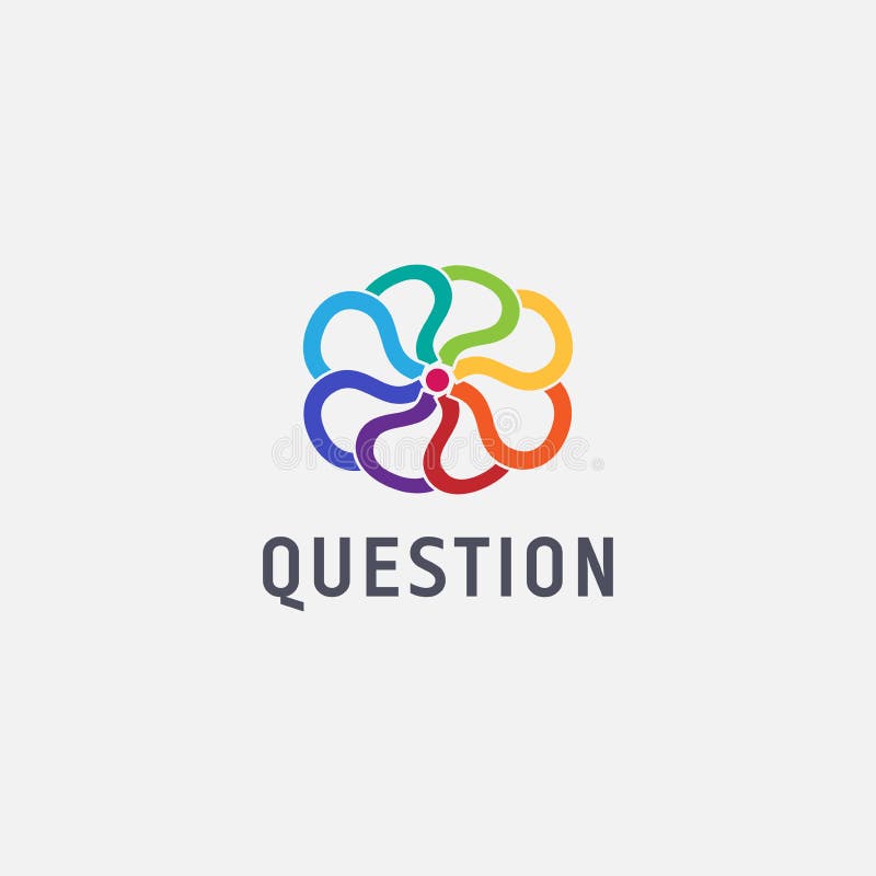 Colorful Question Cloud Logo Icon Vector Template Stock Vector ...