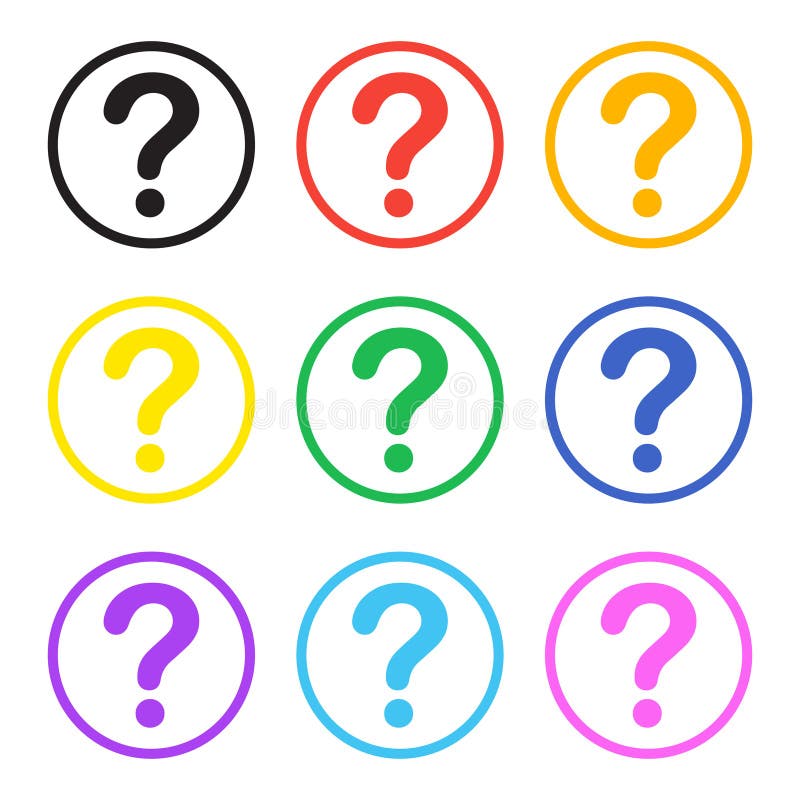 Colorful Question or Help Mark Icons Stock Vector - Illustration of ...