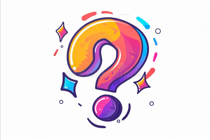A Colorful Question Mark with a Blue Circle in the Middle. Generative ...