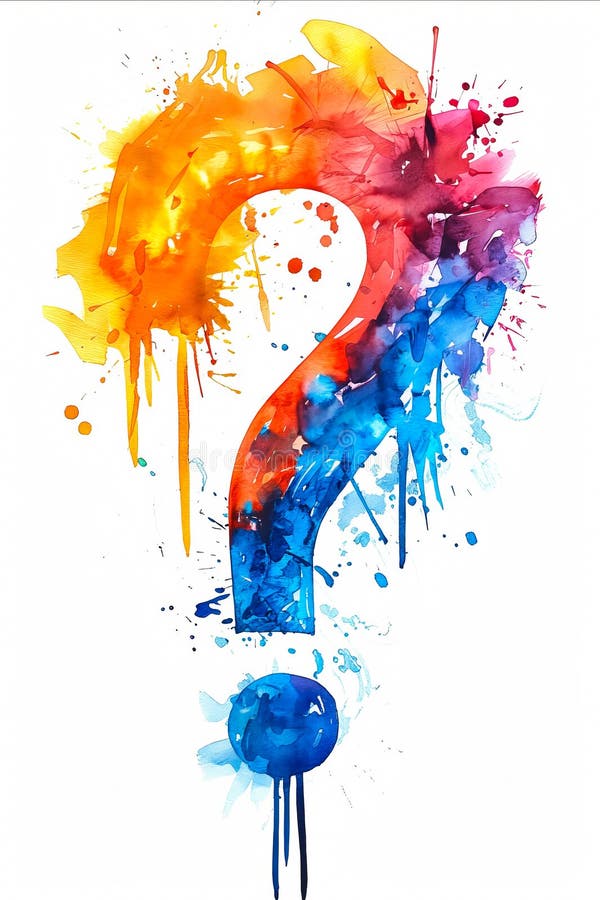 A Colorful Question Mark with a Blue Circle in the Middle. Generative ...
