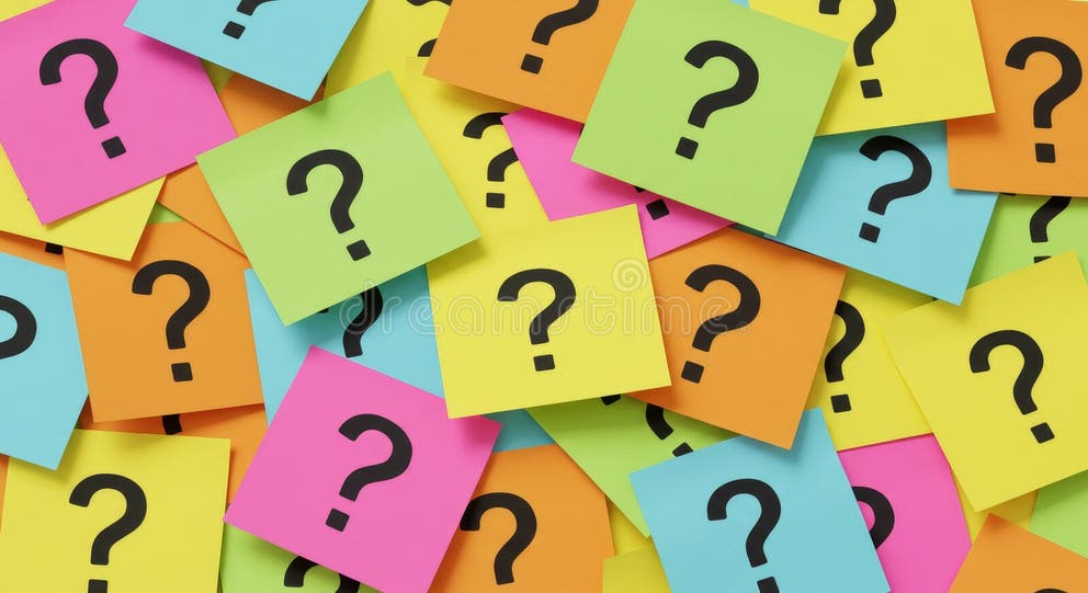 Colorful Question Mark Notes a Vibrant Collection of Colorful Sticky ...