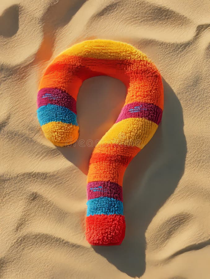 Colorful Question Mark on Sandy Surface. Stock Image - Image of ...