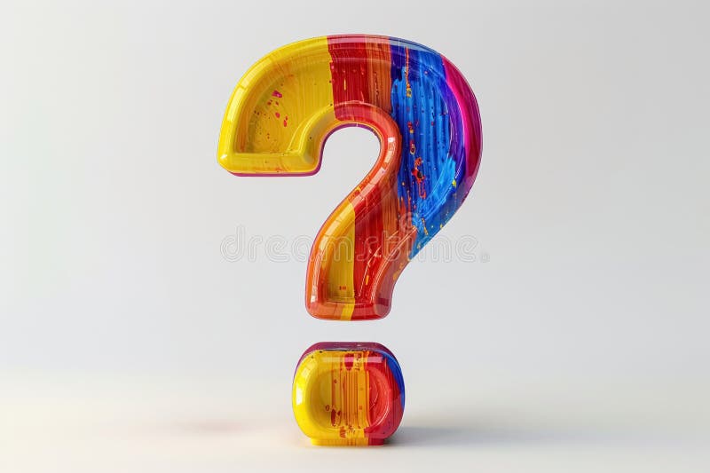 Colorful Question Mark Sculpture Isolated on White Plain Background ...