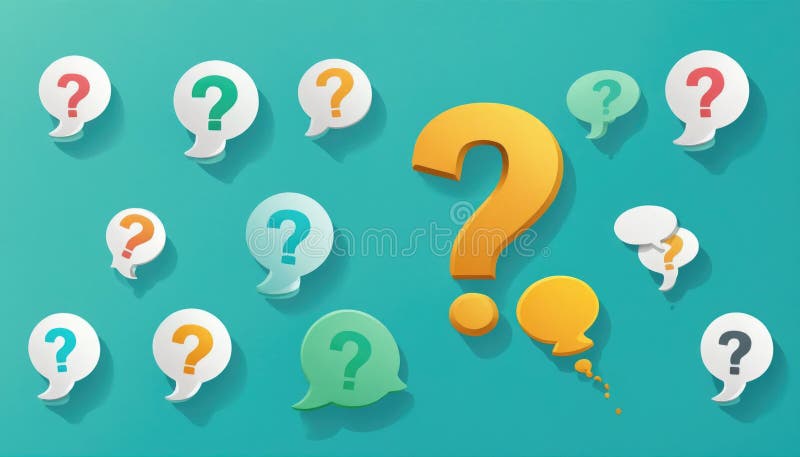 Colorful Question Mark Speech Bubbles Create a Whimsical and Curious ...