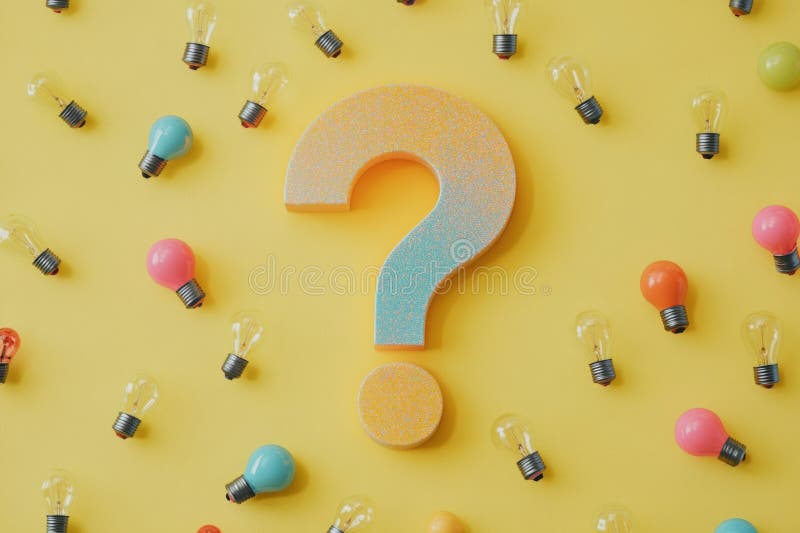 A Colorful Question Mark Stands Out Against a Bright Yellow Backdrop ...