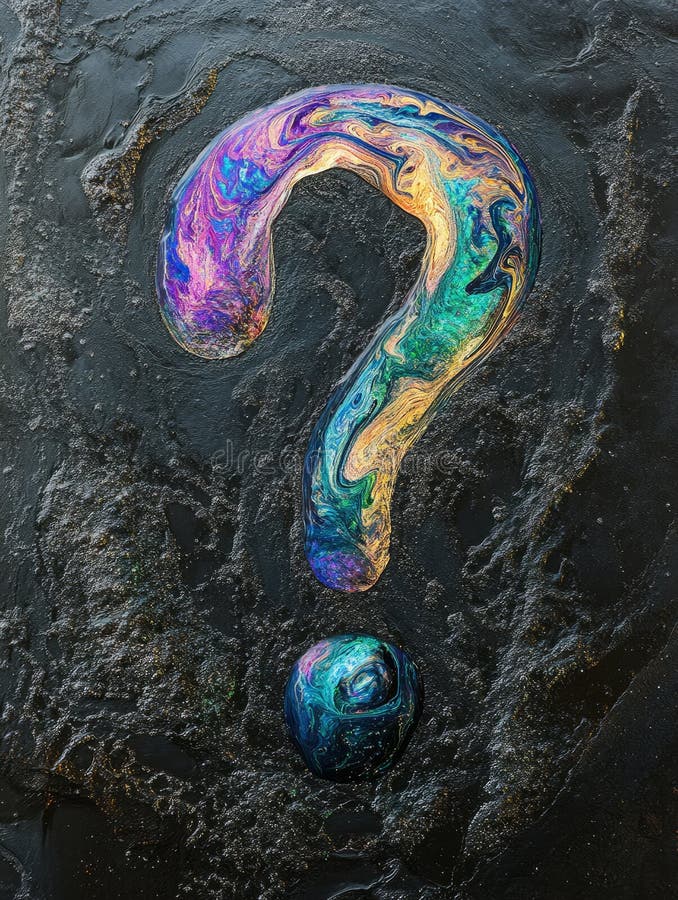 Colorful Question Mark in Swirling Liquid Texture. Stock Photo - Image ...