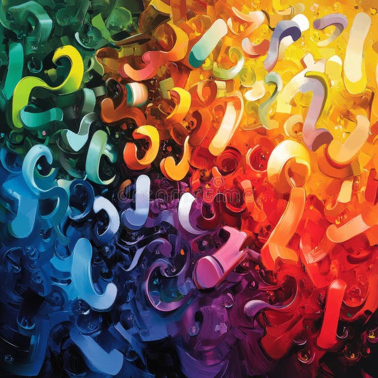 Colorful Question Marks on Abstract Background. Vector Illustration ...