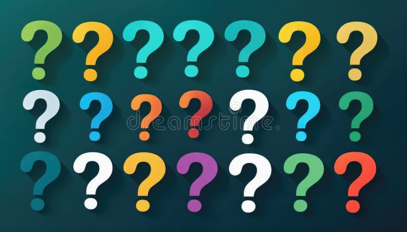 Colorful Question Marks Arranged in a Grid Highlighting Curiosity and ...