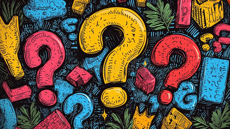 Colorful Question Marks Background Conveying Curiosity and Inquiry ...