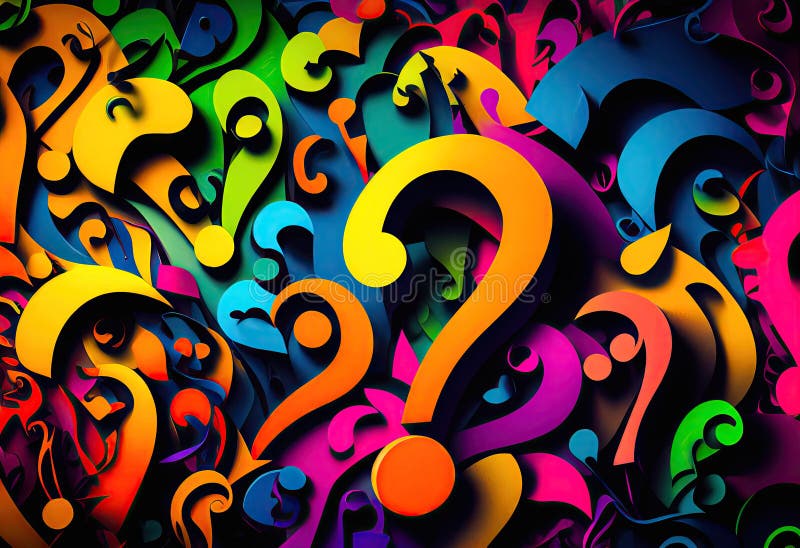 Colorful Question Marks Background - Generative AI Stock Illustration ...