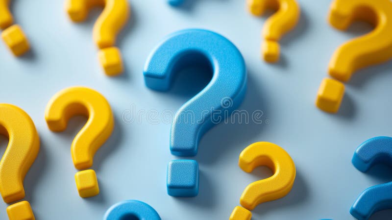 Colorful Question Marks in Blue and Yellow Create Engaging Abstract ...