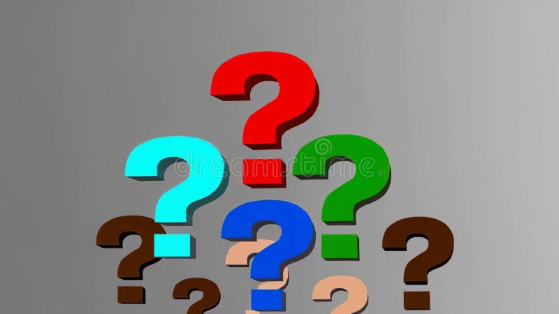 Colorful Question Marks Changing Colors on Gray Background Stock ...