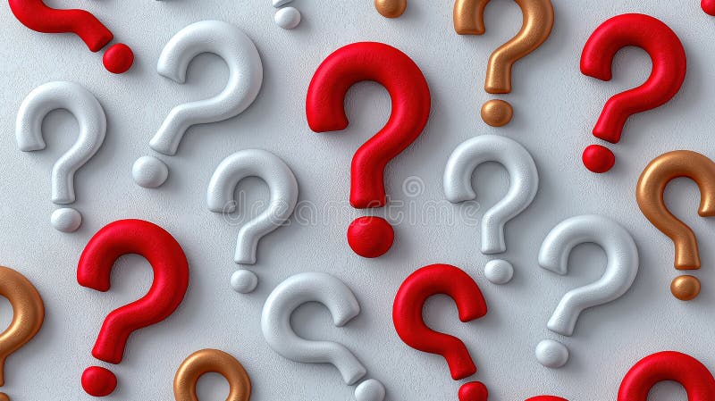 Colorful Question Marks Creating a Unique Pattern on a Surface Stock ...
