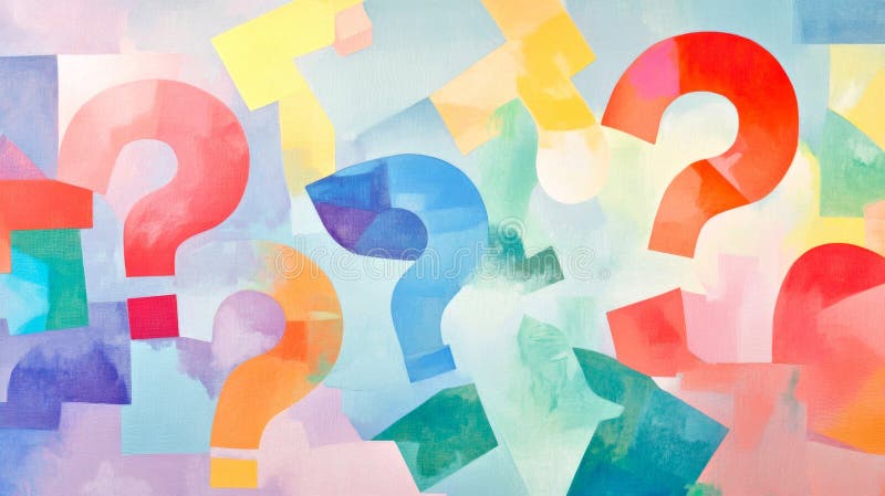 Colorful Question Marks Fill the Canvas in a Playful and Artistic Style ...