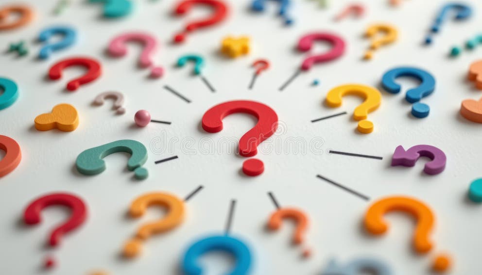 Colorful Question Marks Scattered White Background Create Vibrant and ...