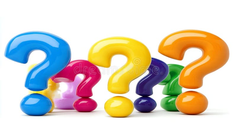 Colorful Question Marks Stand Out Against a White Background Stock ...