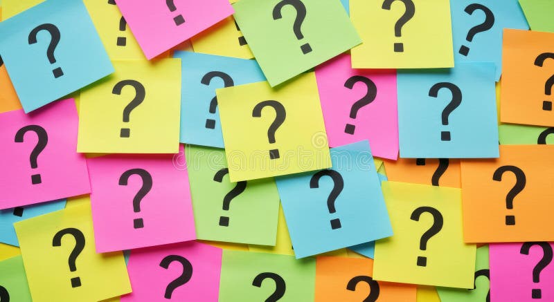 Colorful Question Marks on Sticky Notes a Collection of Colorful Sticky ...