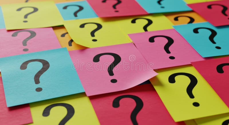 Colorful Question Marks on Sticky Notes a Collection of Colorful Sticky ...