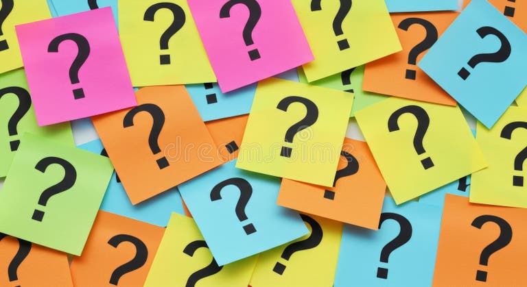 Colorful Question Marks on Sticky Notes a Vibrant Collection of Sticky ...