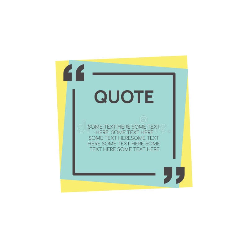 Colorful Quote Box with Quotation Marks Stock Vector - Illustration of ...
