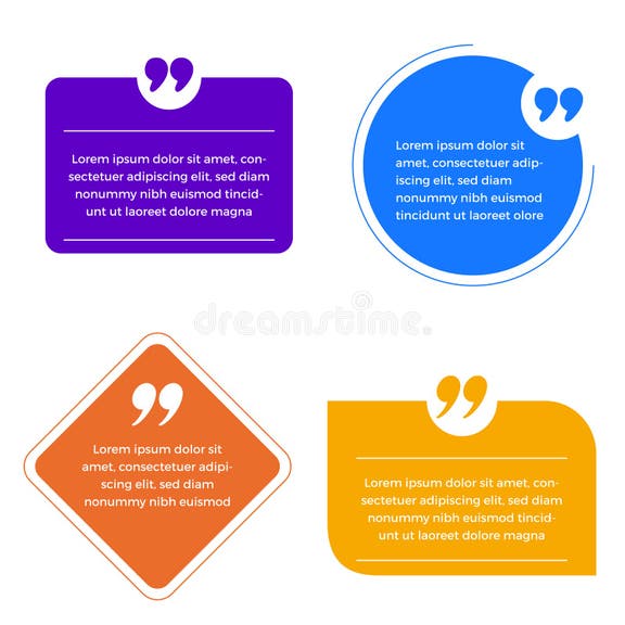 Colorful Quote Frames Blank Templates Set. Quote in Frame with ...