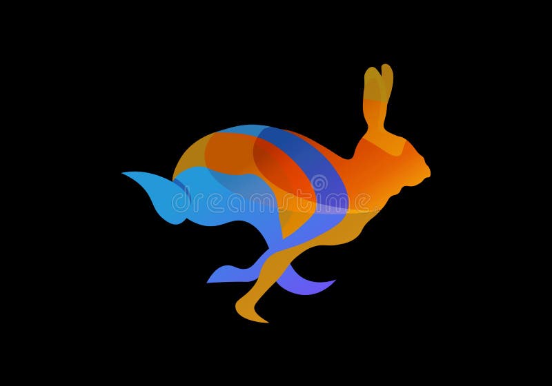 Colorful Rabbit Logo Deisgn Template Floral Shape Gradient Stock Vector ...