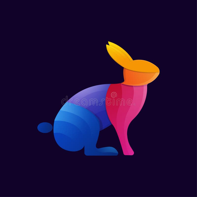 Colorful Rabbit Gradient Artwork Logo Template Stock Illustration ...