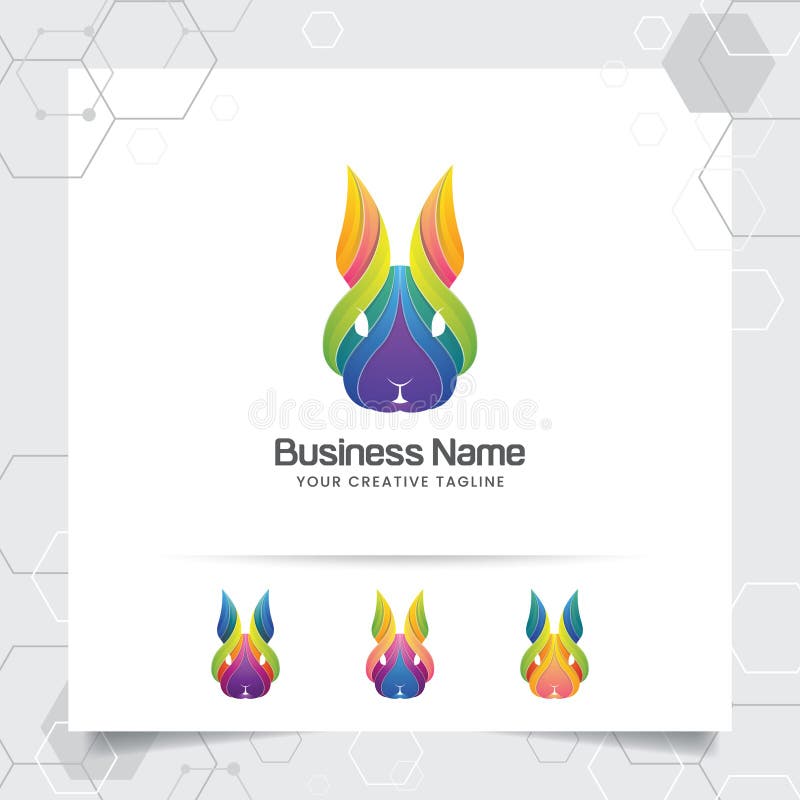 Colorful Rabbit Logo with Modern Style and Gradient Vibrant Stock ...
