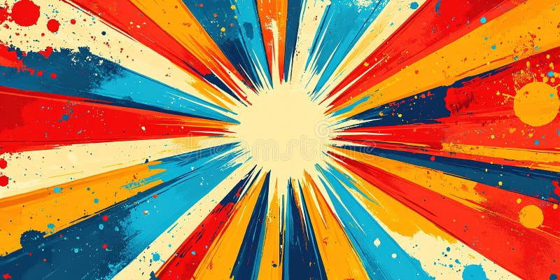 Colorful Radial Burst with Vibrant Colors and Paint Splatters Creating ...