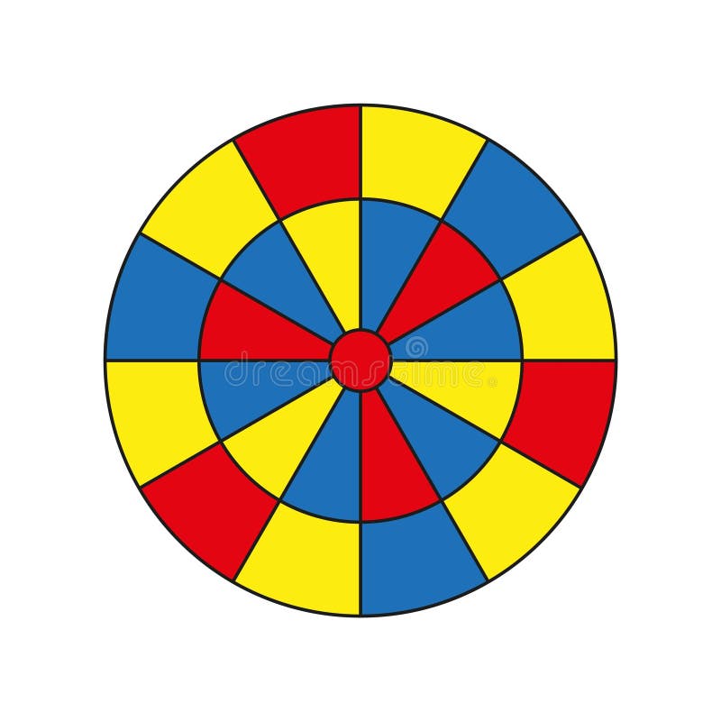 Colorful Radial Pattern. Blue Yellow Red Design. Geometric Circular ...