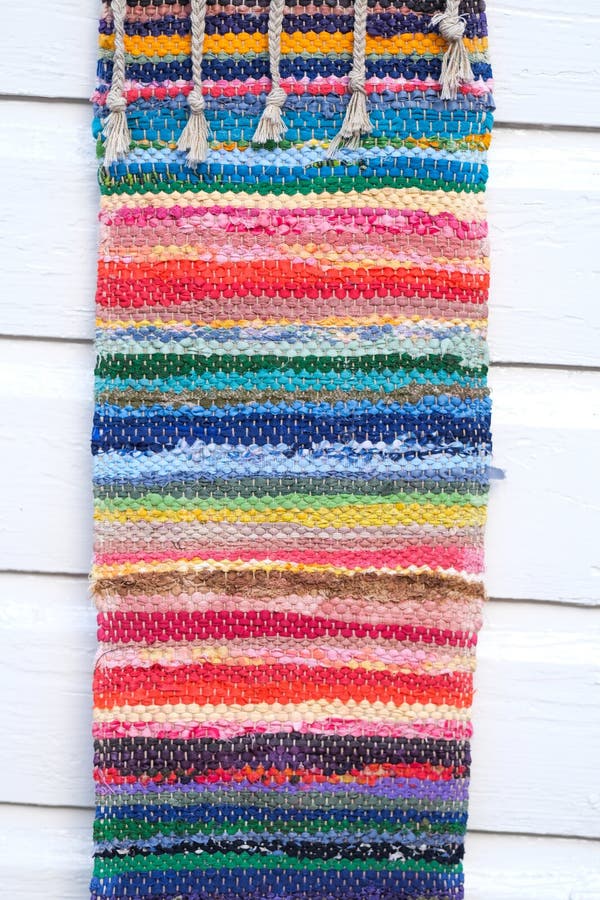A colorful rag rug stock image. Image of recycled, cotton - 344565719