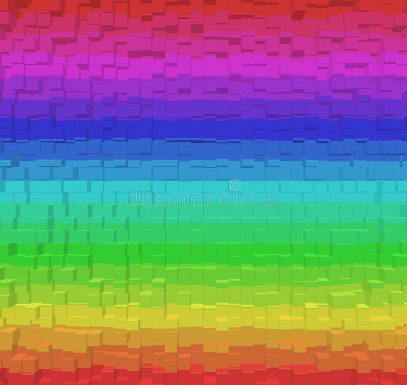Colorful Rainbow Abstract Background, 3d Block Style Stock Illustration ...
