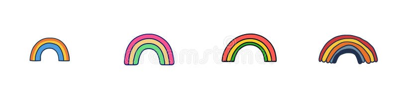 Colorful Rainbow Arcs in Bright Spectrum Stock Vector - Illustration of ...