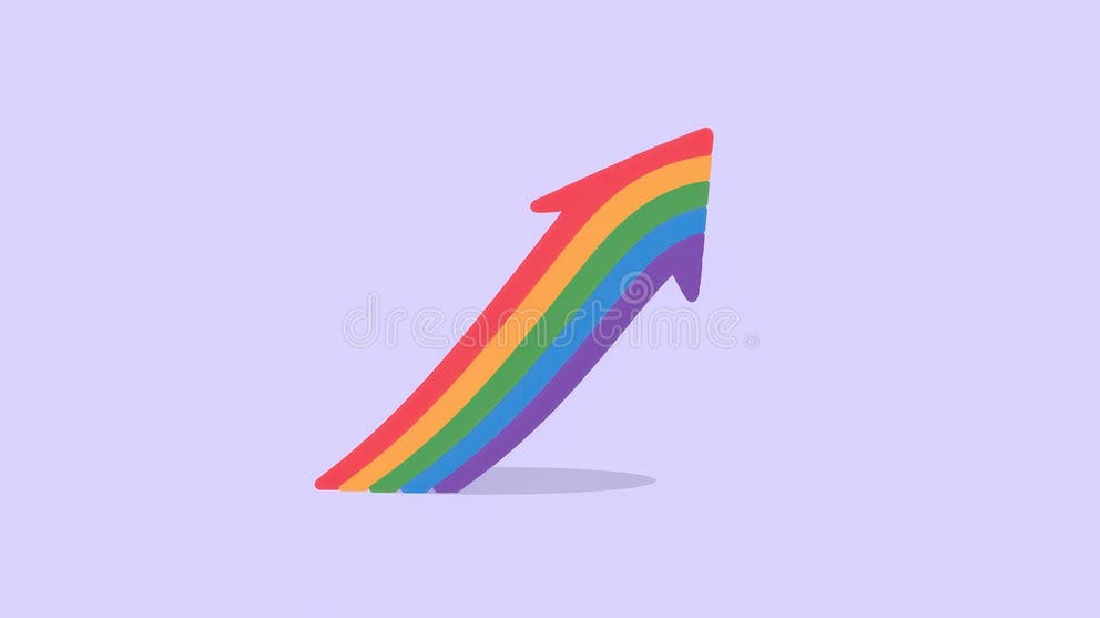 Colorful Rainbow Arrow Pointing Upwards, Representing Positivity and ...