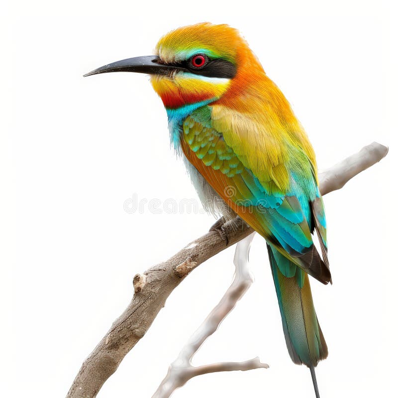 A Colorful Rainbow Bee-eater with Its Vibrant Plumage, Perched on a ...