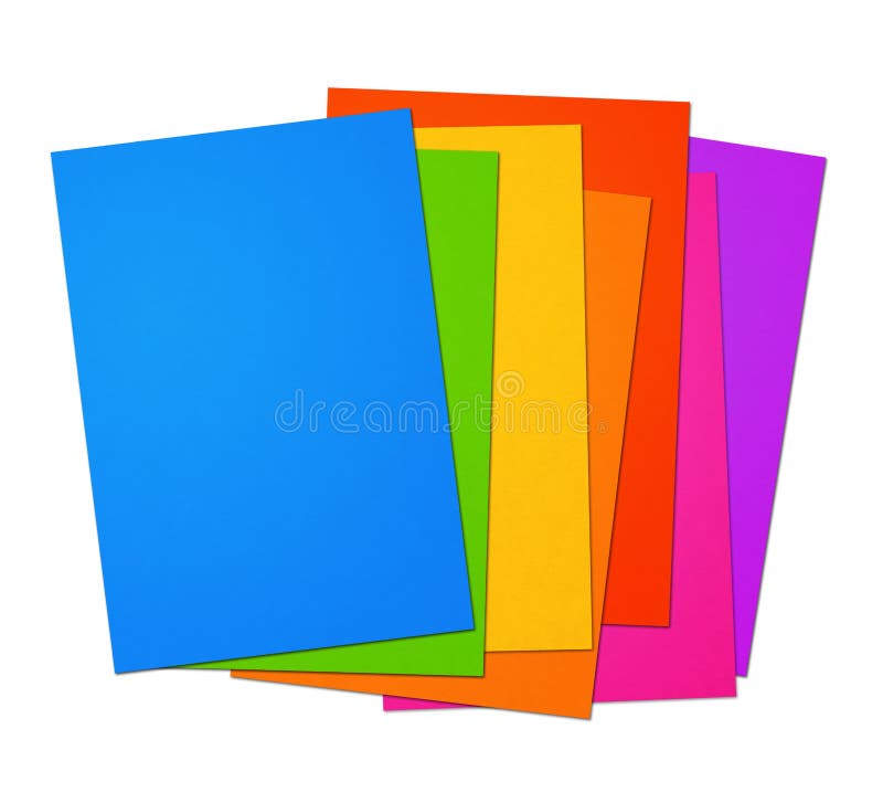 Colorful Rainbow Blank A4 Paper Sheet Range on White Background Stock ...