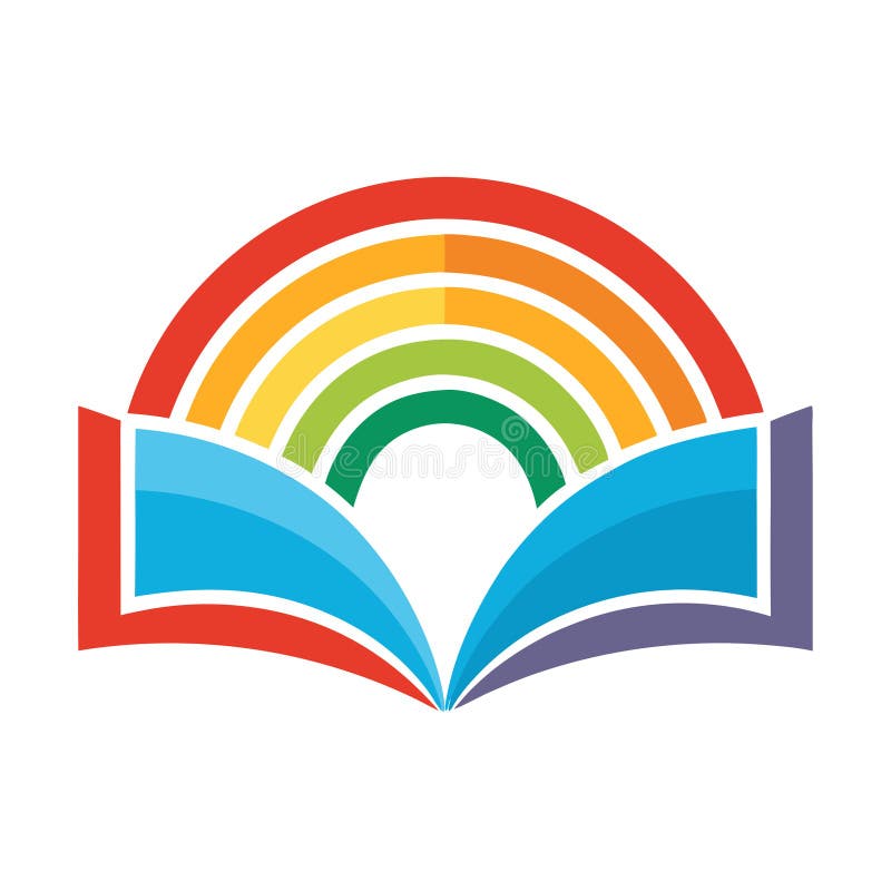 Rainbow Book Logo: Education, Learning, Knowledge, and Colorful ...