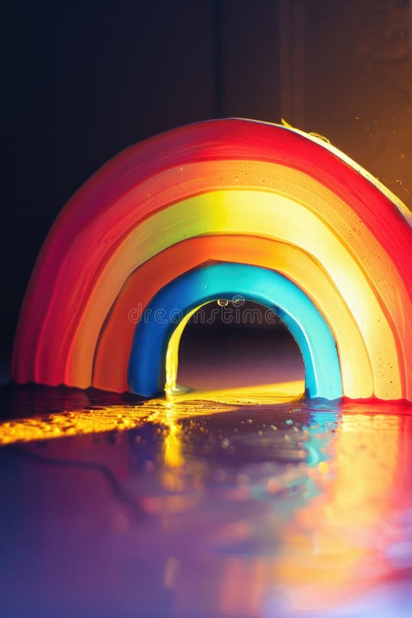 Colorful Rainbow Bridge stock image. Image of generated - 366208449