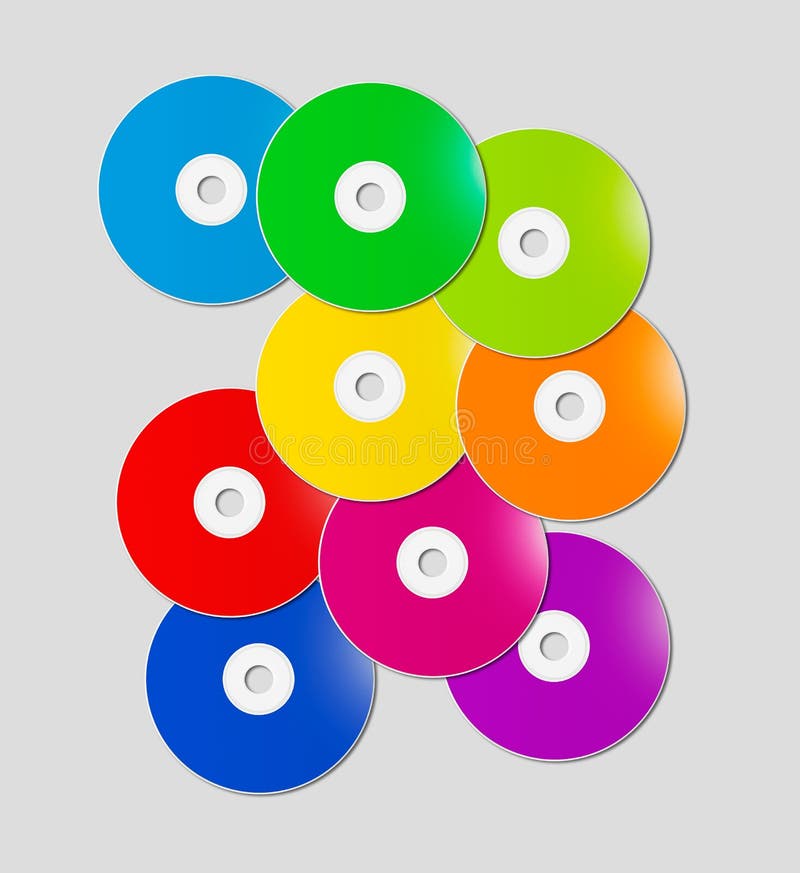Colorful Rainbow CD - DVD Range on Grey Background Stock Photo - Image ...