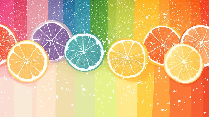 Colorful Rainbow Citrus Fruit Design Background Stock Photo - Image of ...