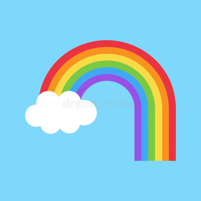 Colorful Rainbow with Clouds Vector Illustration Stock Vector ...