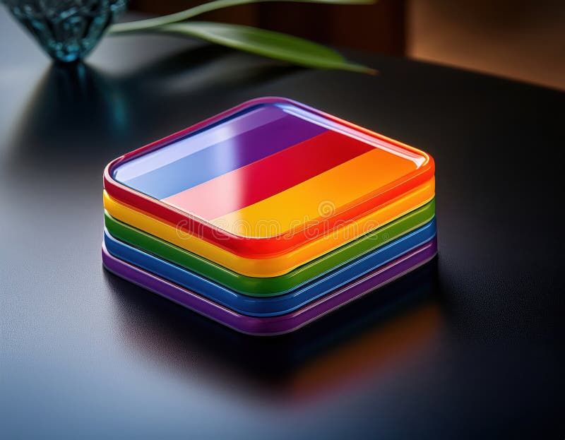 Colorful Rainbow Coasters Celebrating Lgbt Pride Stock Photo - Image of ...