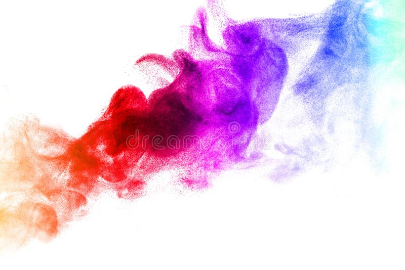 Colorful Rainbow-colored Dust Powder Explosion. Stock Image - Image of ...