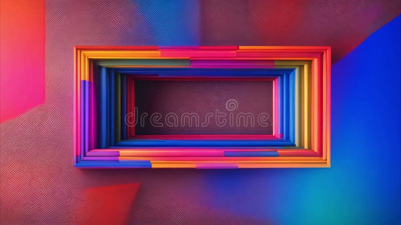 Colorful, Rainbow-colored, Multi-layered Horizontal Rectangle. on the ...