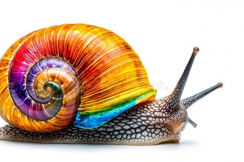 A Colorful Snail on a White Background Stock Illustration ...