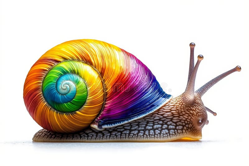 A Colorful Snail on a White Background Stock Illustration ...