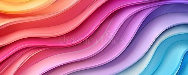A Colorful, Rainbow-colored Wave Pattern Stock Illustration ...