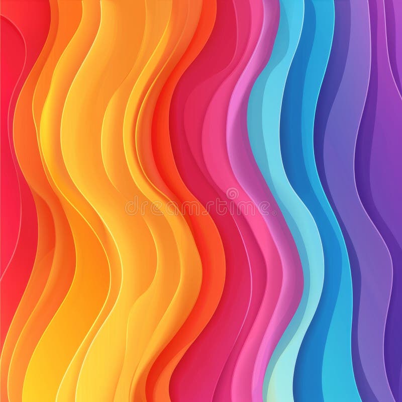 A Colorful, Rainbow-colored Wave Pattern Stock Illustration ...